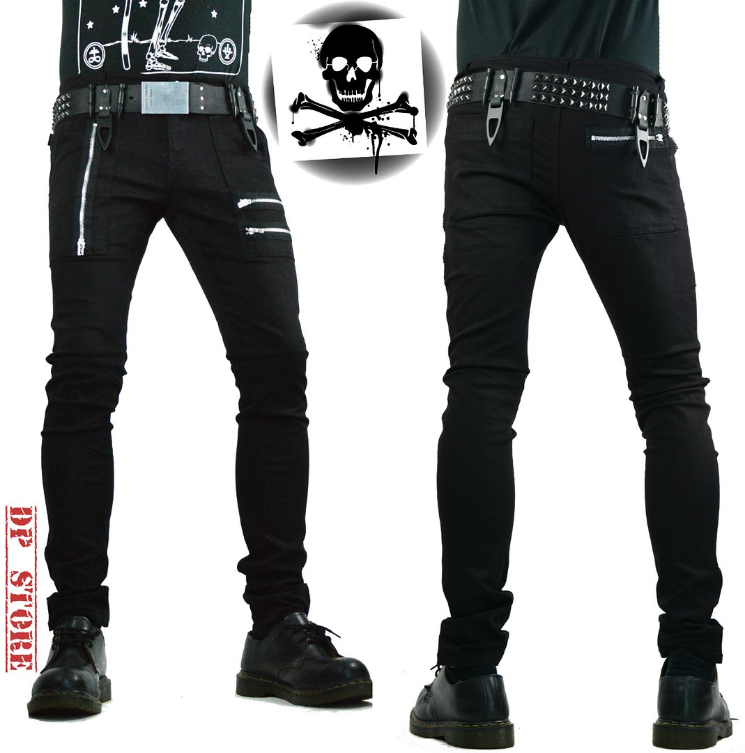 Tripp Rb Zipper Rocker Moto Punk Biker Skinny Goth Tattoo Gothic Emo